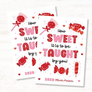 How Sweet It is to Be Taught by You, Printable School Valentine ...