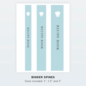 Editable Recipe Binder Kit, Cover Spines and Dividers, Printable Recipe ...