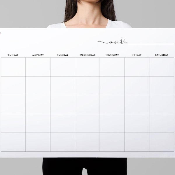 Large Blank Paper Wall Calendar - Etsy