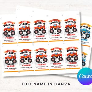 You Are a Wheelie Great Friend, Printable Kids Classroom Valentine Card ...