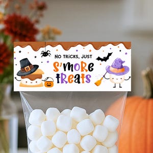 Printable Halloween S'mores Treat Tag & Topper, No Tricks Just S'more ...
