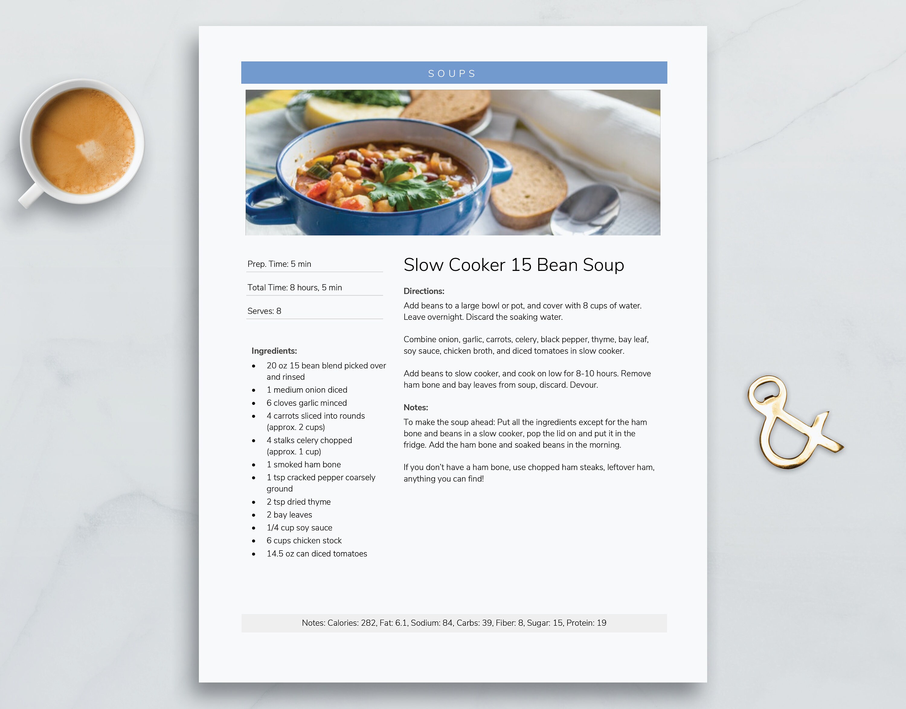 Editable Recipe Word Template Google Docs Mac Pages | Etsy