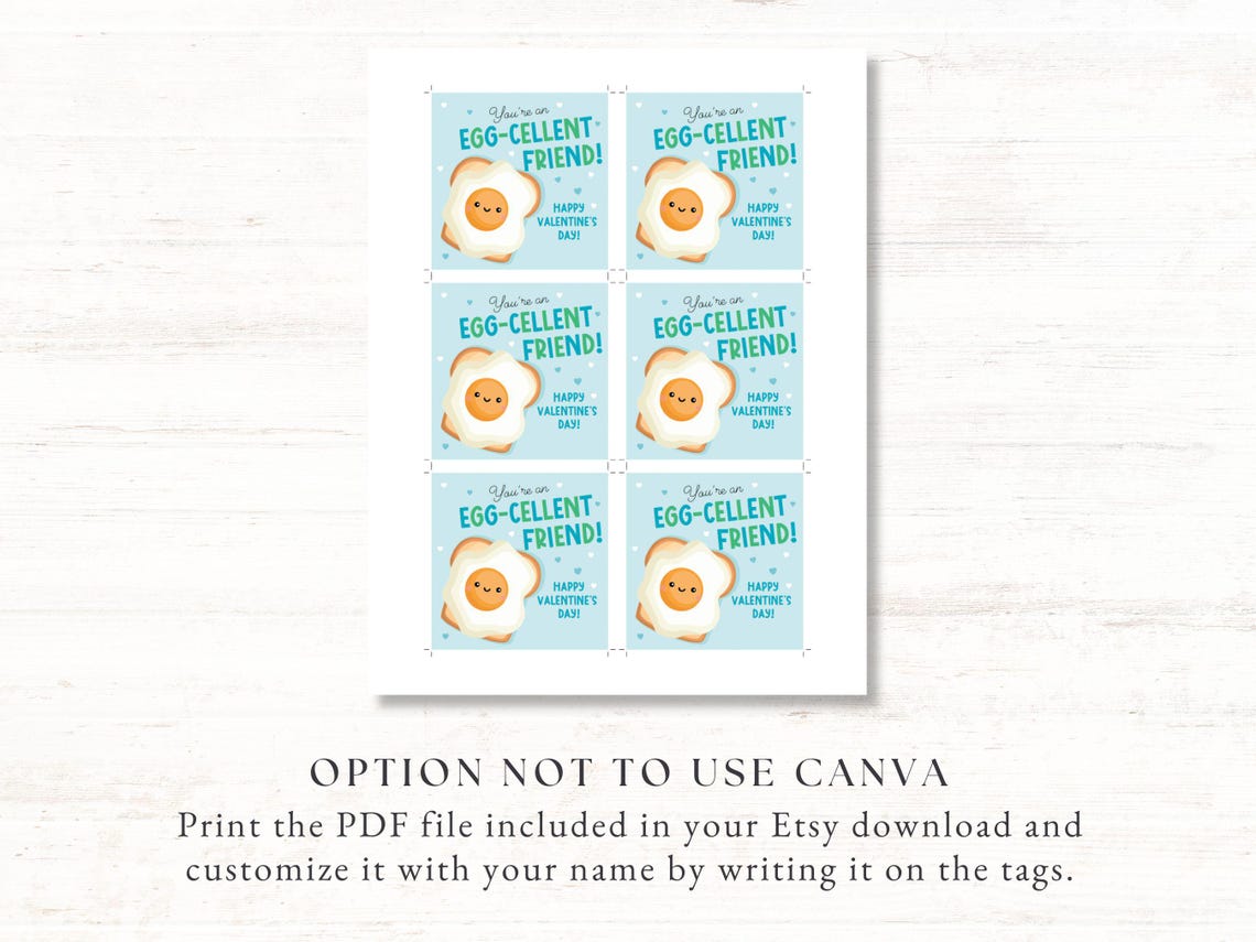 You're an Egg-cellent Friend, Cute Egg, Valentine's Day Tag, Excellent ...
