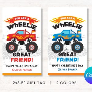 You Are a Wheelie Great Friend, Printable Kids Classroom Valentine Card ...