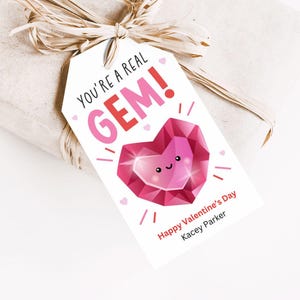 You're a Gem Valentine Card, Printable Valentine's Card, Classroom ...