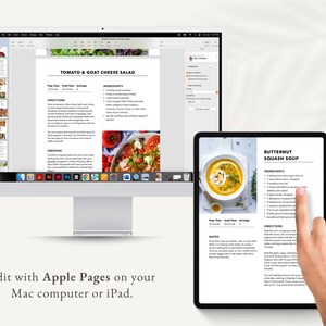 Apple Pages Editable Recipe Template, Recipe Book for Apple Pages ...