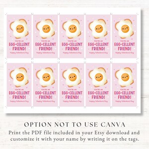 Egg-cellent Friend Valentine's Day Gift Tag, Cute Egg Friendship ...