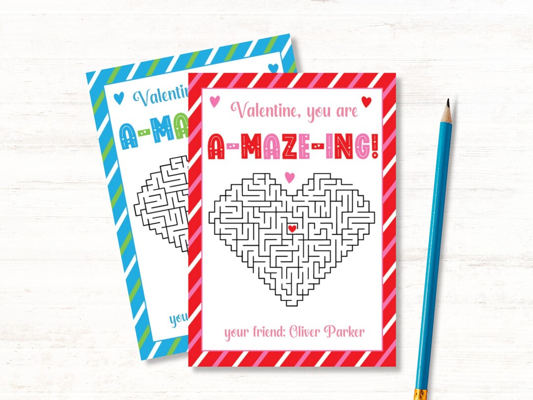 You Are Amazing, Maze Printable Classroom Valentine Card, You Are A ...