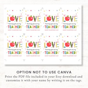 Printable Teacher Valentine Tag, I Love Having You as My Teacher Card ...