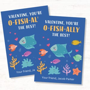 O-fish-ally the Best, Classroom Valentine, Printable Kids School ...