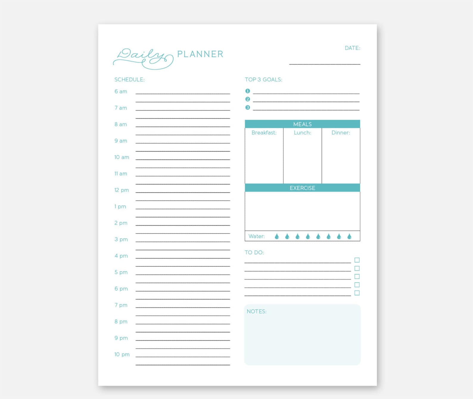 Daily Printable Planner Office Daily Planner Daily (Download Now) - Etsy