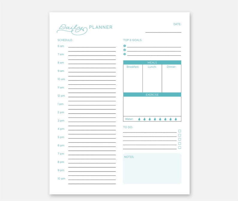 Daily Printable Planner, Office Daily Planner, Daily to Do List, Day ...