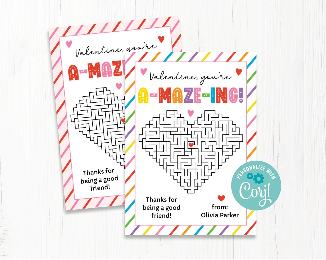 You Are Amazing, Maze Printable Classroom Valentine Card, You Are A ...