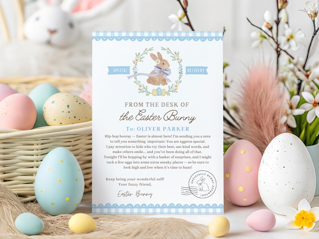 Easter Bunny Printable Letter, Official Note, From the Desk of the ...