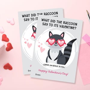 6 Printable Valentine Cards for Kids, Funny Animal Jokes, Classroom ...