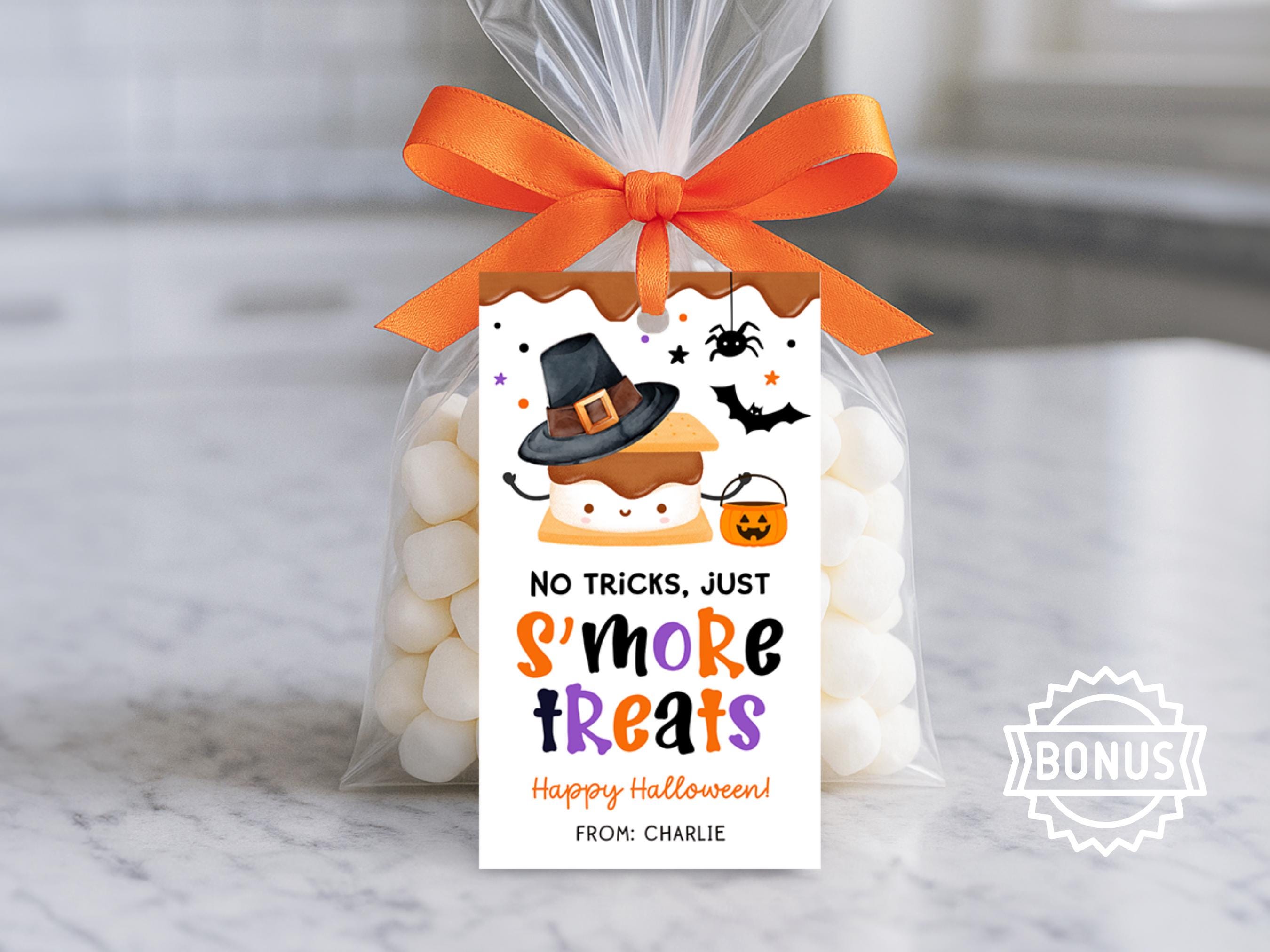 Printable Halloween S'mores Treat Tag & Topper, No Tricks Just S'more ...