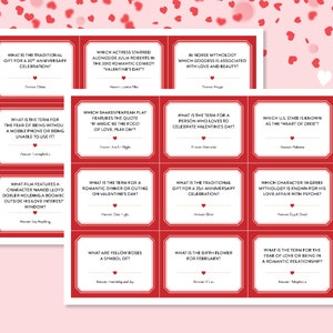 Valentine Trivia, Trivia Quiz, Printable Valentine's Day Party Game ...