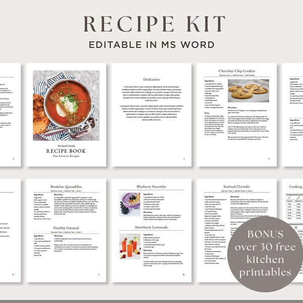 Recipe Book Binder - Etsy