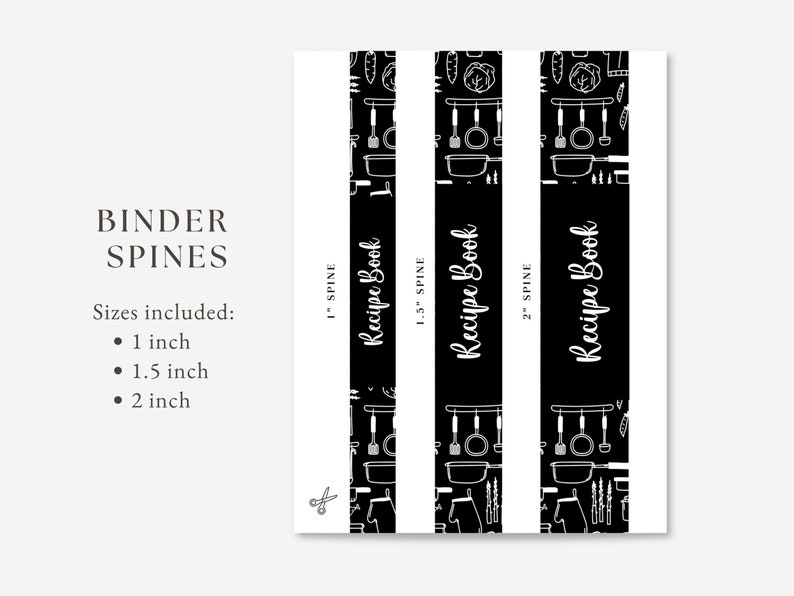 Editable Recipe Binder Cover and Spine, Kitchen Binder Dividers ...