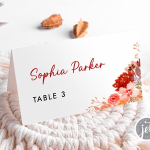 Editable Table Place Cards, Flat and Folded Name Cards, Printable ...