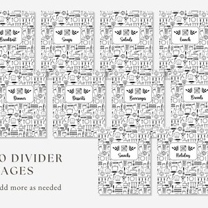 Editable Recipe Binder Cover and Spine, Kitchen Binder Dividers ...