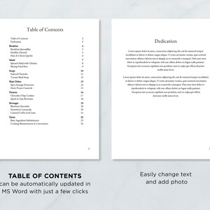 Editable Cookbook MS Word Template Classic Style, Printable Recipe Book Binder Kit, Kitchen ...