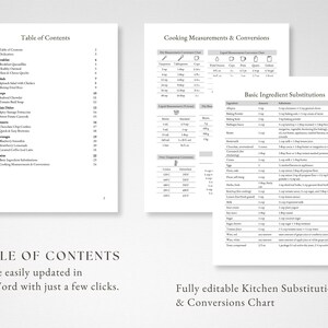 Editable Cookbook MS Word Template Classic Style, Printable Recipe Book Binder Kit, Kitchen ...