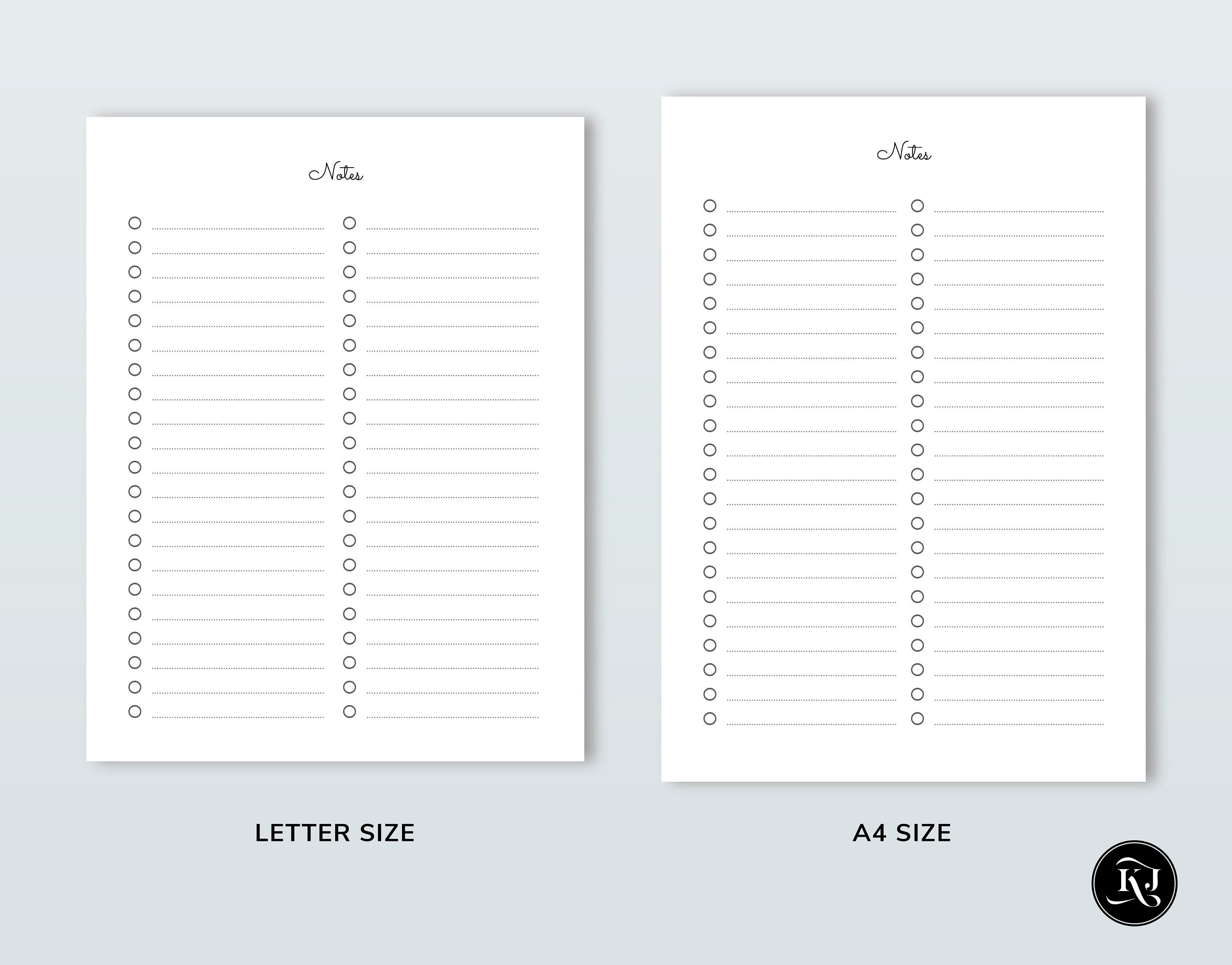 To Do List Simple Printable Notes List Fillable to (Download Now) - Etsy