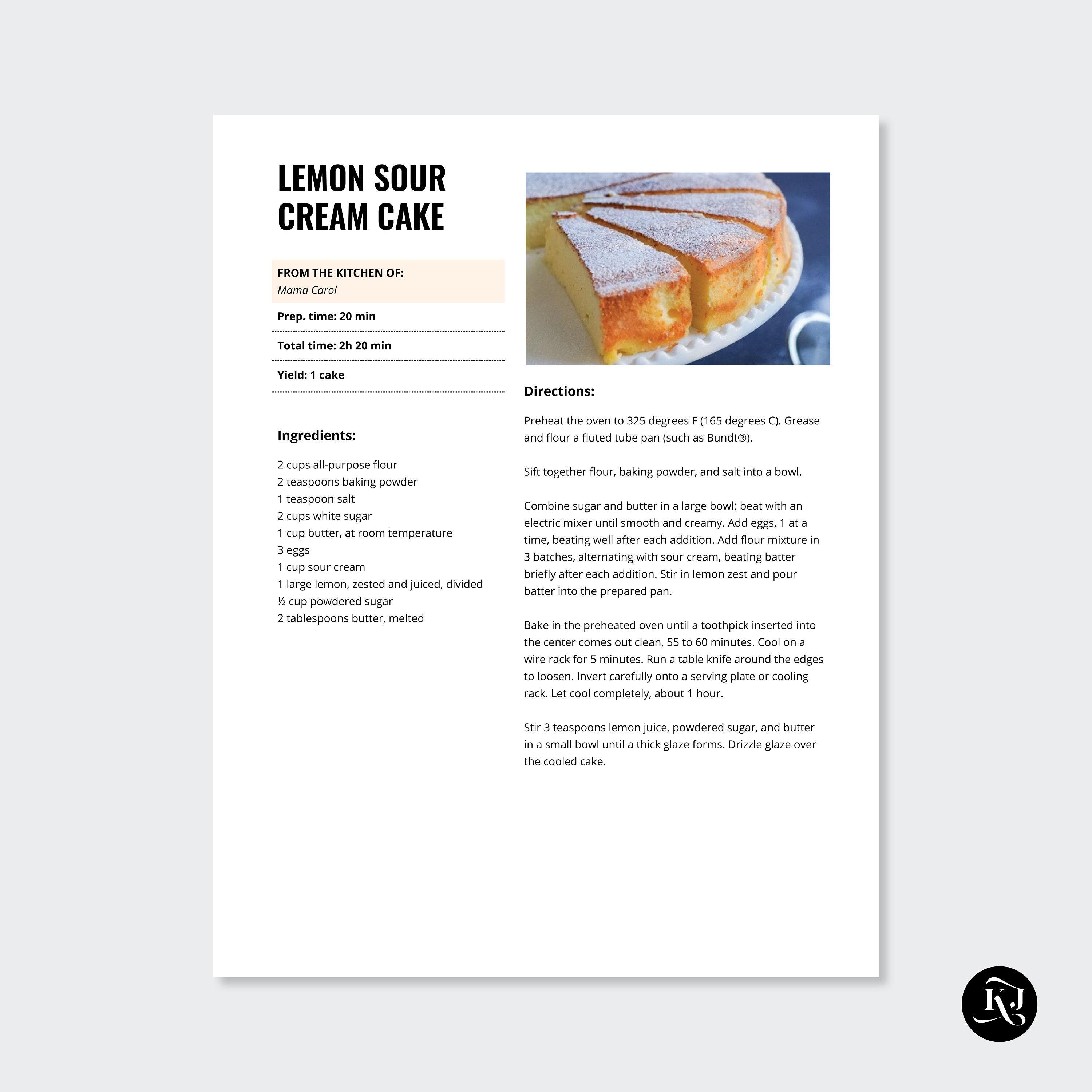 Google Doc Recipe Template