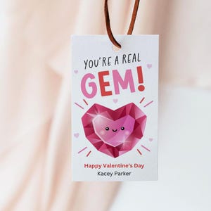 You're a Gem Valentine Card, Printable Valentine's Card, Classroom ...