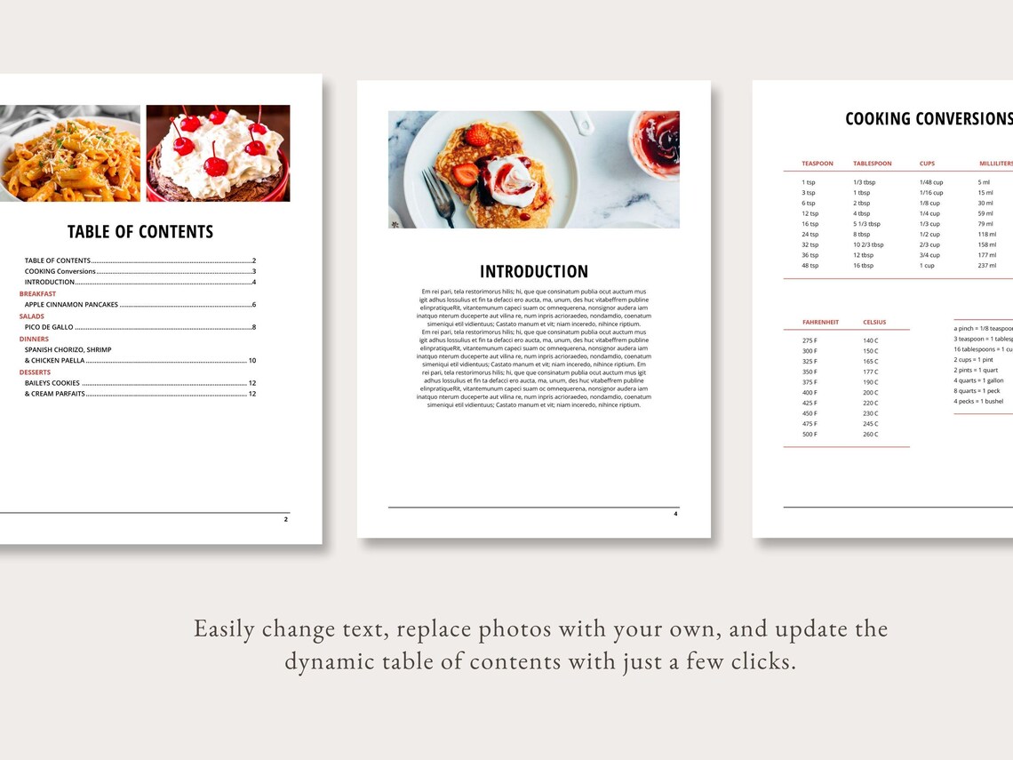 Indesign Recipe Template, Editable Adobe Indesign Recipe Book ...