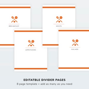 Editable Recipe Cover, Cookbook Binder Kit, Printable Recipe Book Cover ...