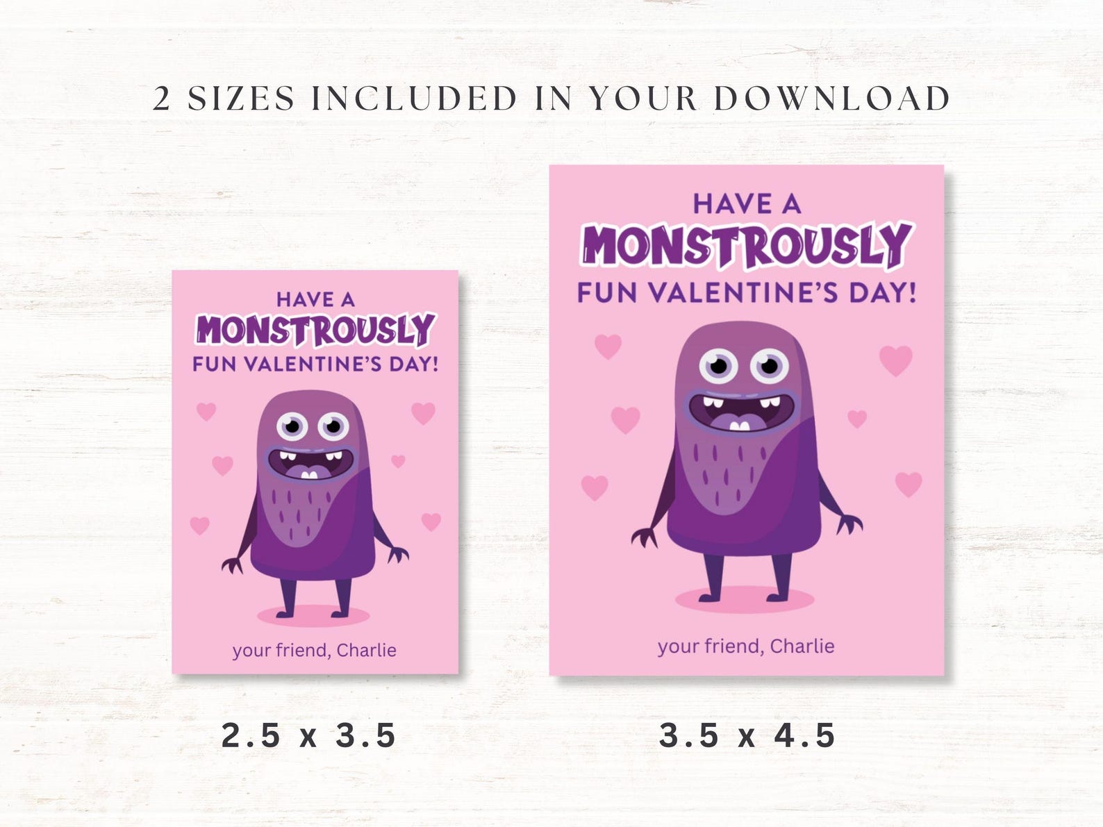 Cute Monsters Valentine Cards, Printable Classroom Valentine Cards ...