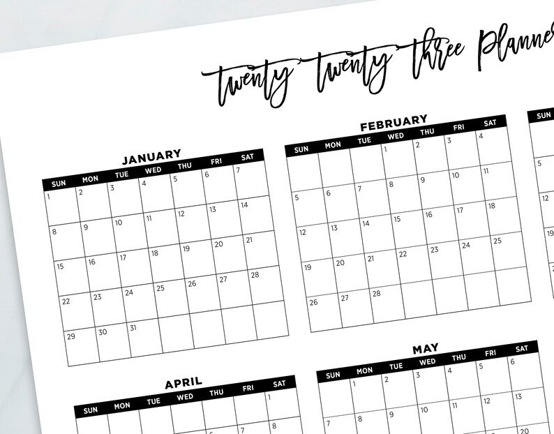 2023 Printable Wall Calendar 2023 Large Calendar 2023 Etsy Singapore