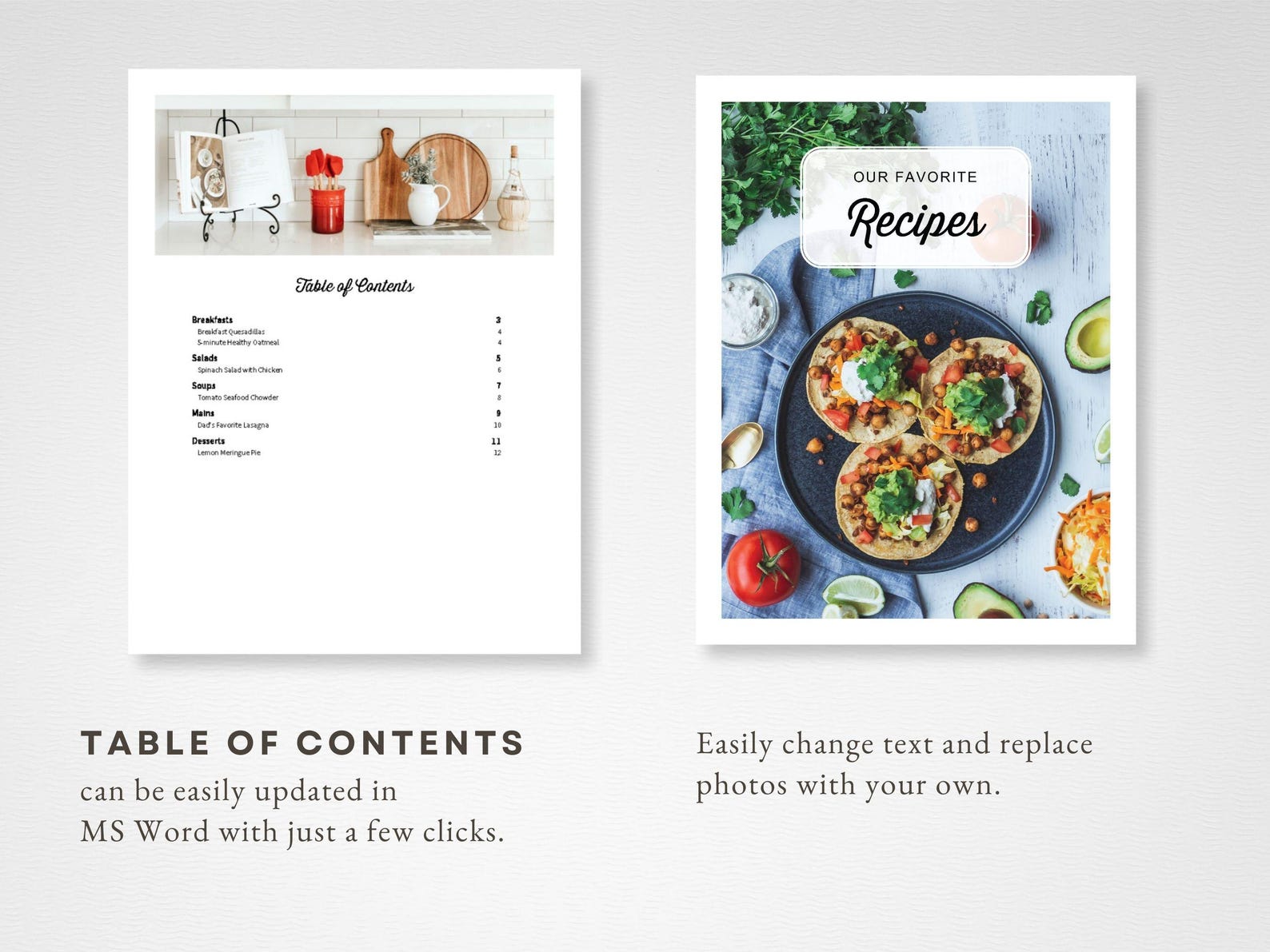 Recipe Book Template, Editable Recipe Book in Word, Recipe Cookbook ...
