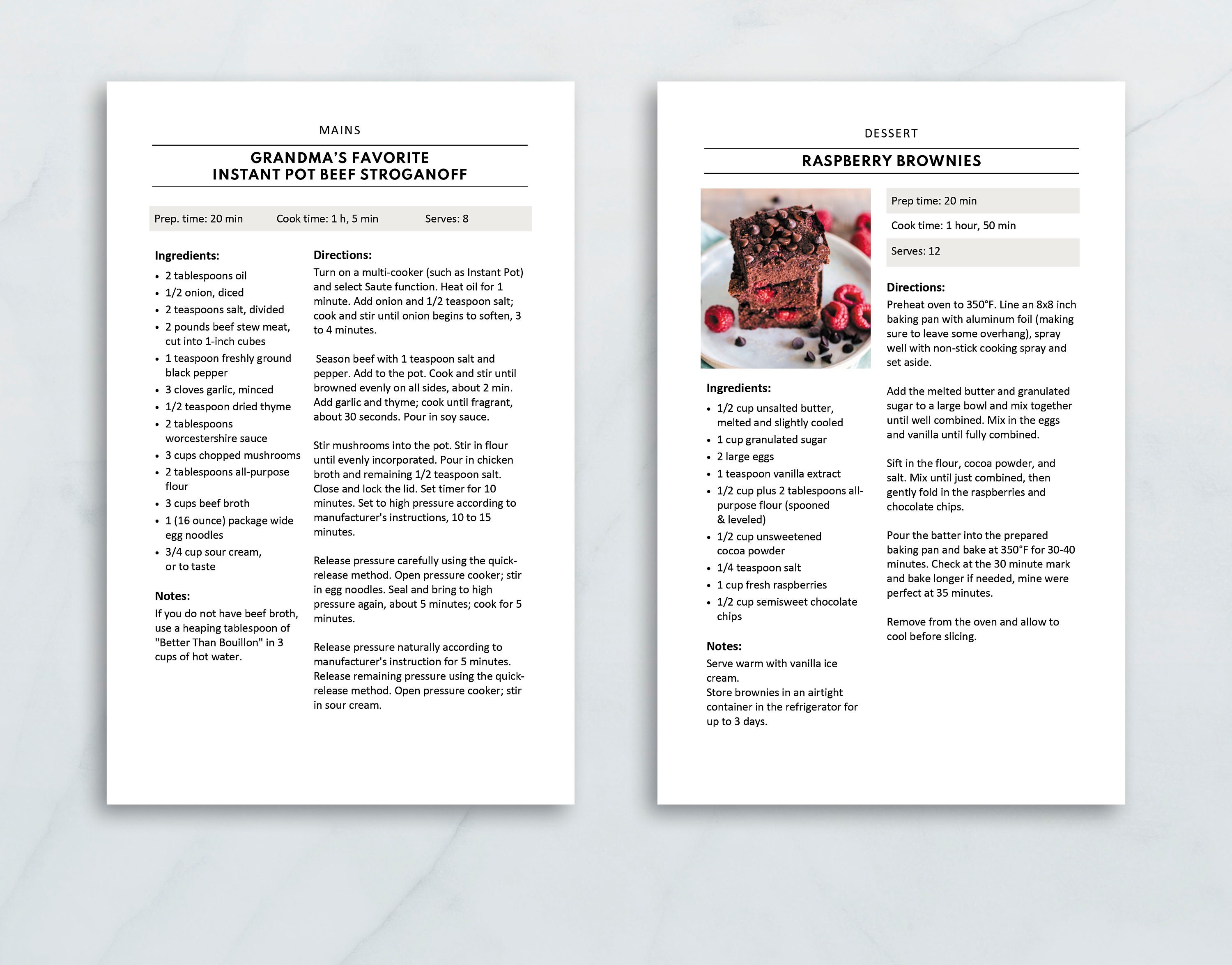 Half Letter Recipe Template Editable Recipe Pages Kitchen - Etsy Canada