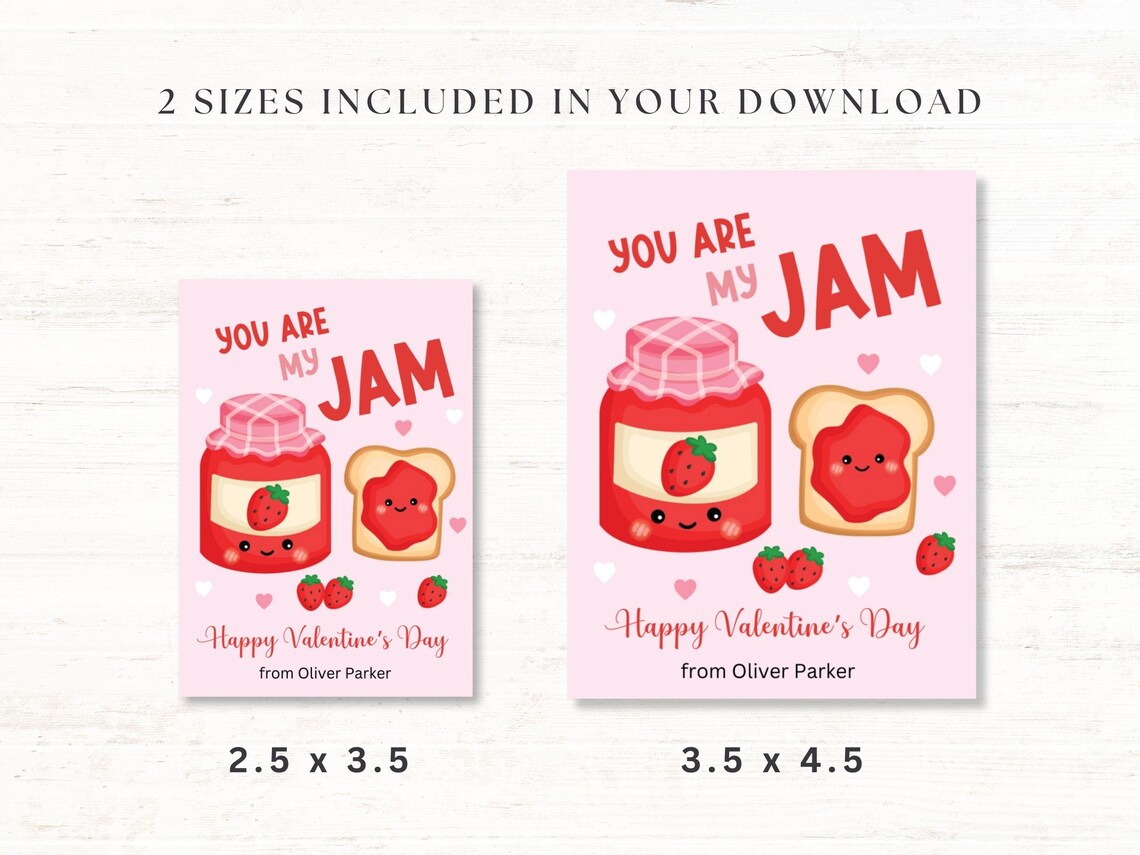 You Are My Jam, Printable Kids Jam and Toast Classroom Valentine ...