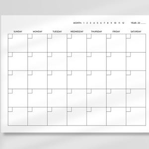 Undated Blank Calendar, Wall Calendar, Minimalist Blank Calendar ...