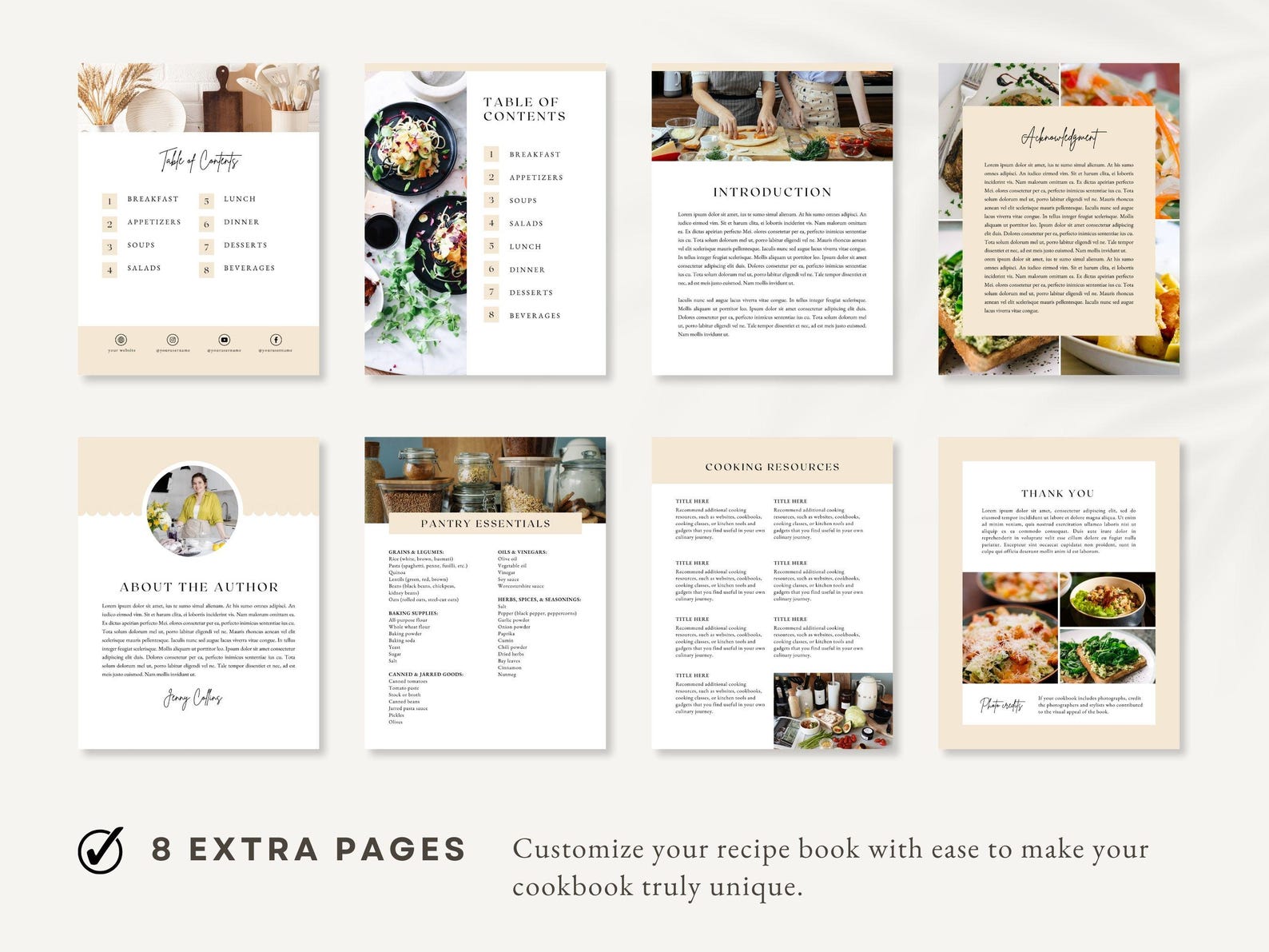 Canva Recipe Book Template, Editable Cookbook, Printable Recipe Ebook ...
