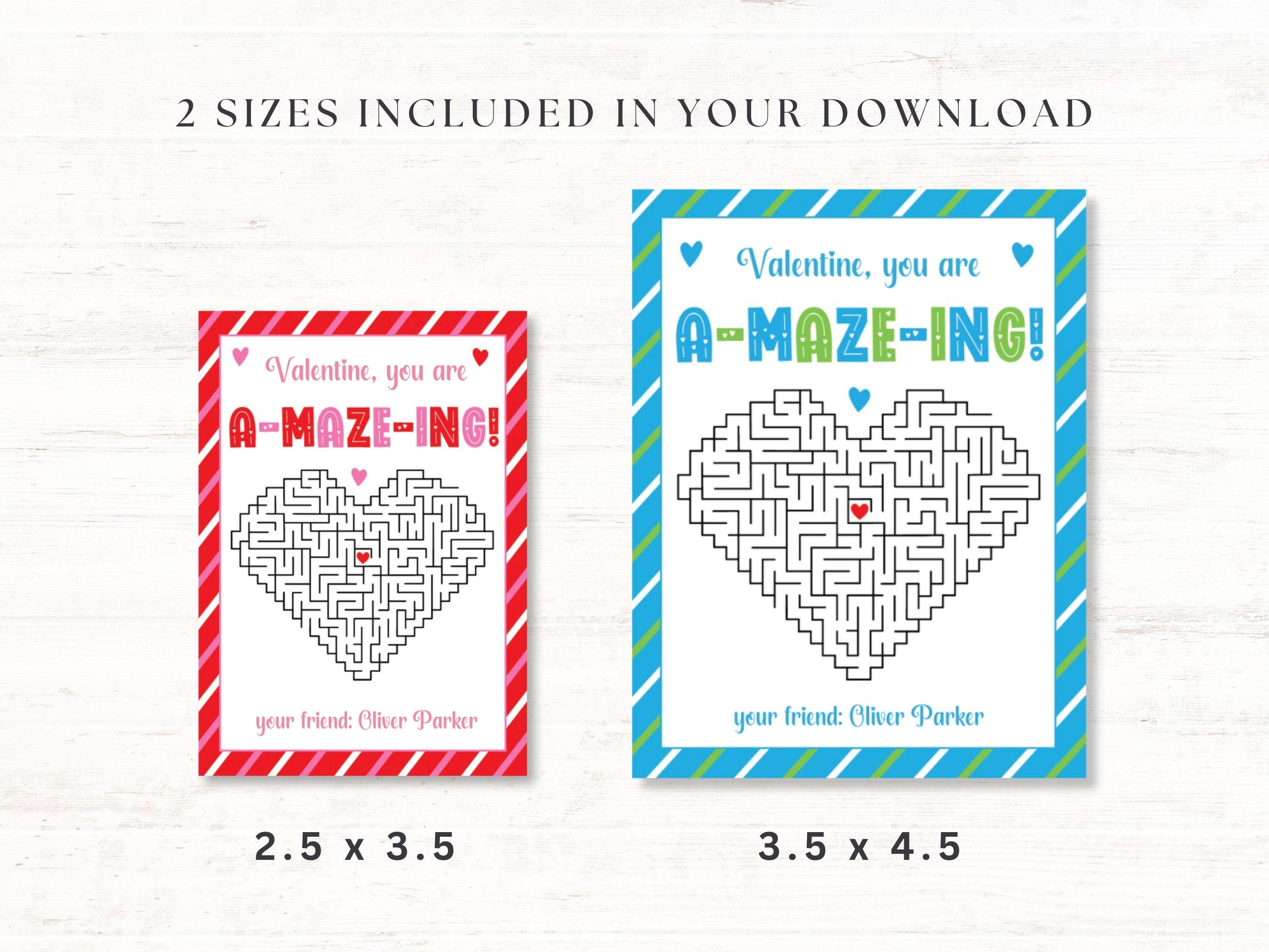 You Are Amazing, Maze Printable Classroom Valentine Card, You Are A ...
