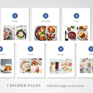 Editable Recipe Book, Word Template, Printable Cookbook Binder, Kitchen ...