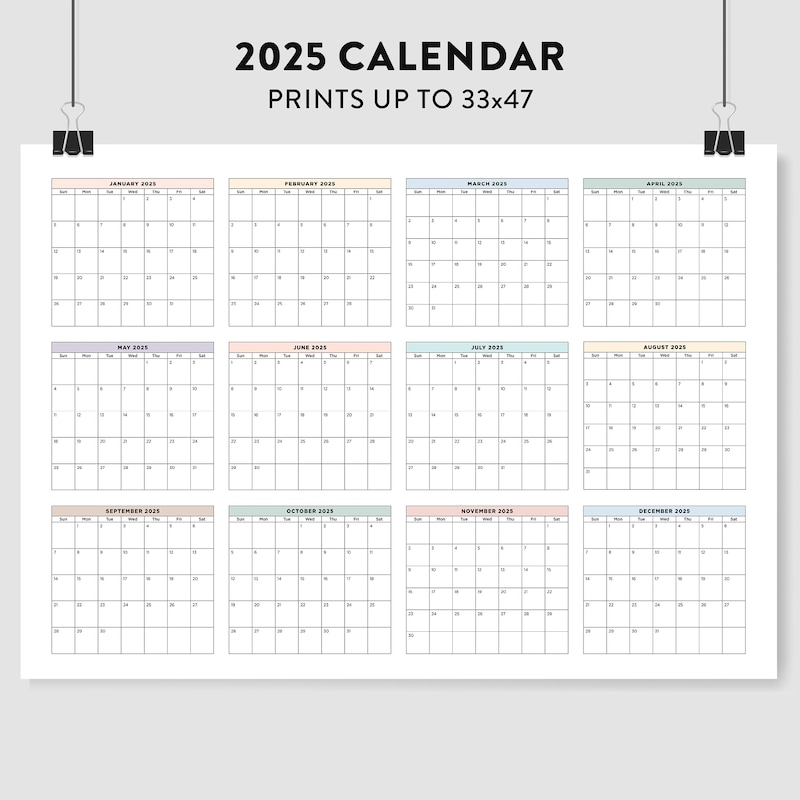 Large wall calendar 2025 2026 - Etsy België