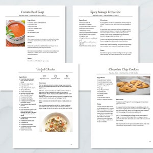 Editable Cookbook MS Word Template Classic Style, Printable Recipe Book ...