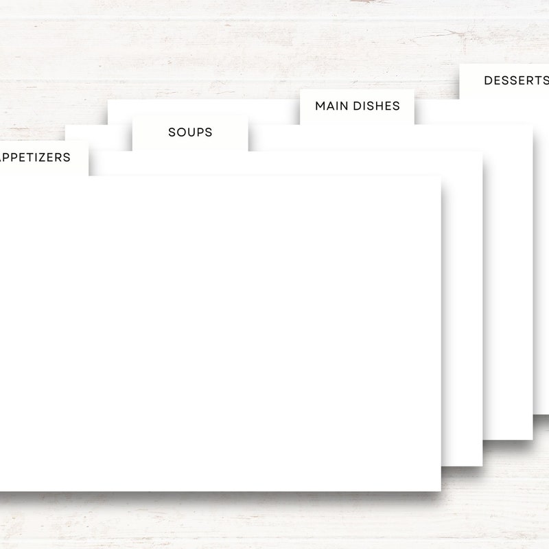 Recipe Card Dividers - Etsy