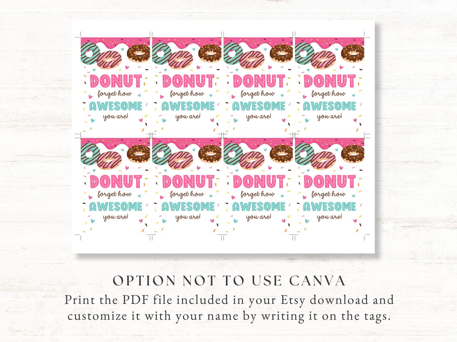 Donut Forget How Amesome You Are, Donuts Printable Valentine Card, Kids ...