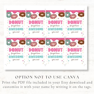 Donut Forget How Amesome You Are, Donuts Printable Valentine Card, Kids ...