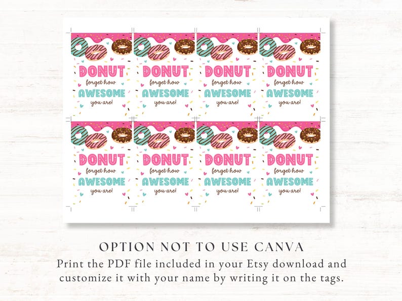 Donut Forget How Amesome You Are, Donuts Printable Valentine Card, Kids ...