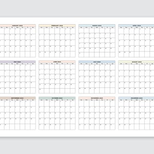 2024 Wall Calendar, 2024 Large Printable Calendar, 2024 Pastel Calendar ...