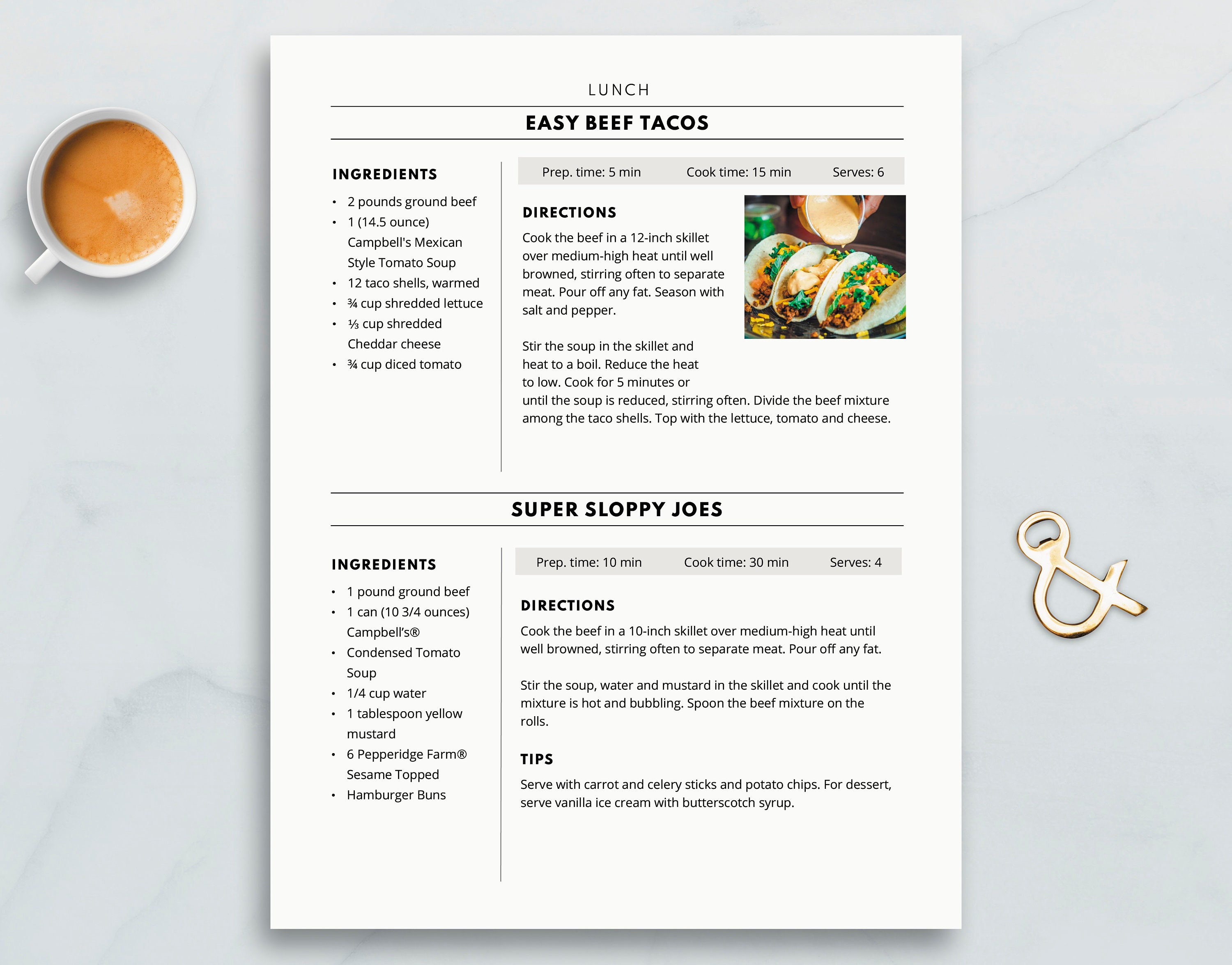 Recipe Template Printable Recipe Template Editable Recipe | Etsy