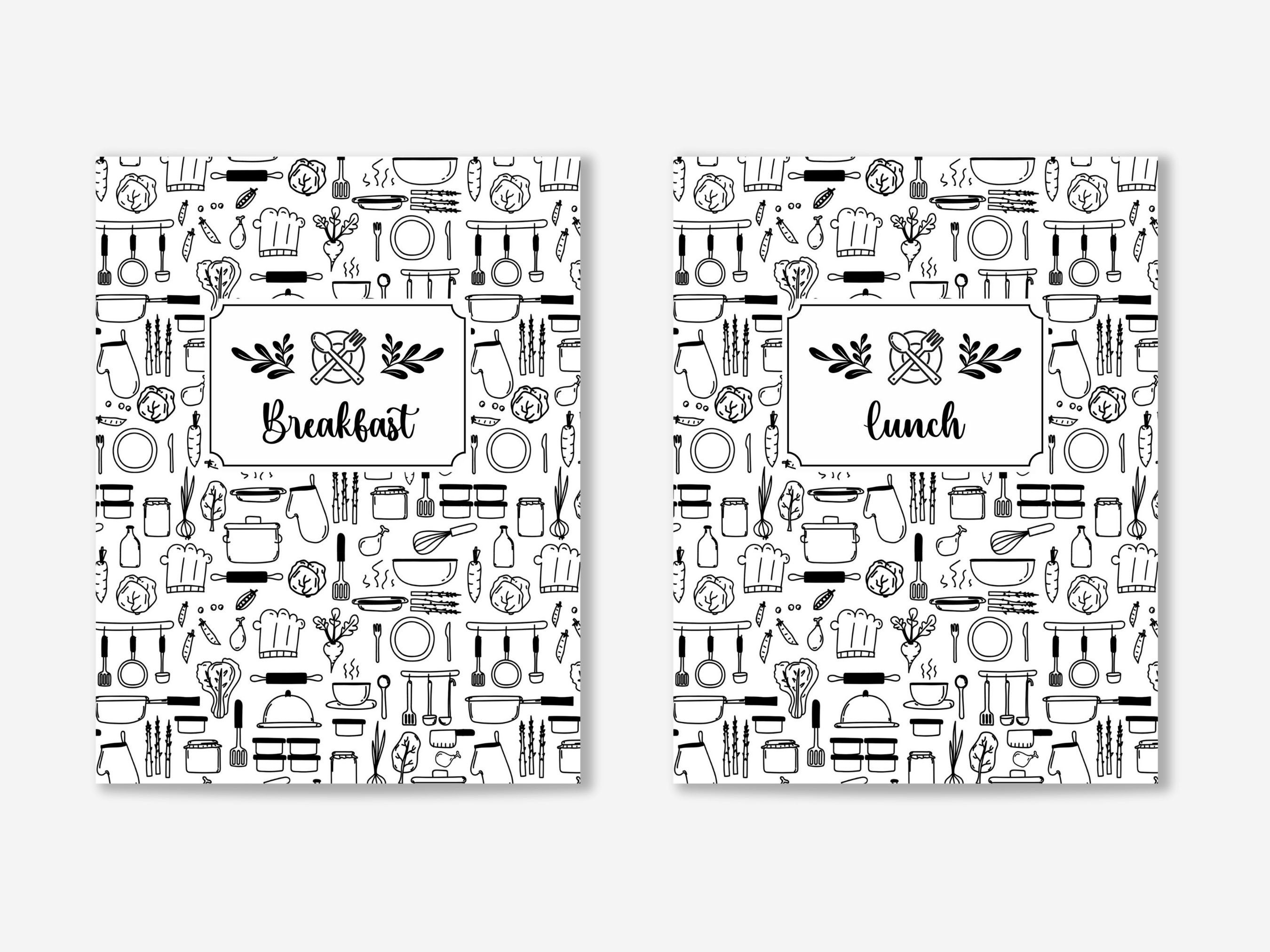 Editable Recipe Binder Cover and Spine, Kitchen Binder Dividers ...